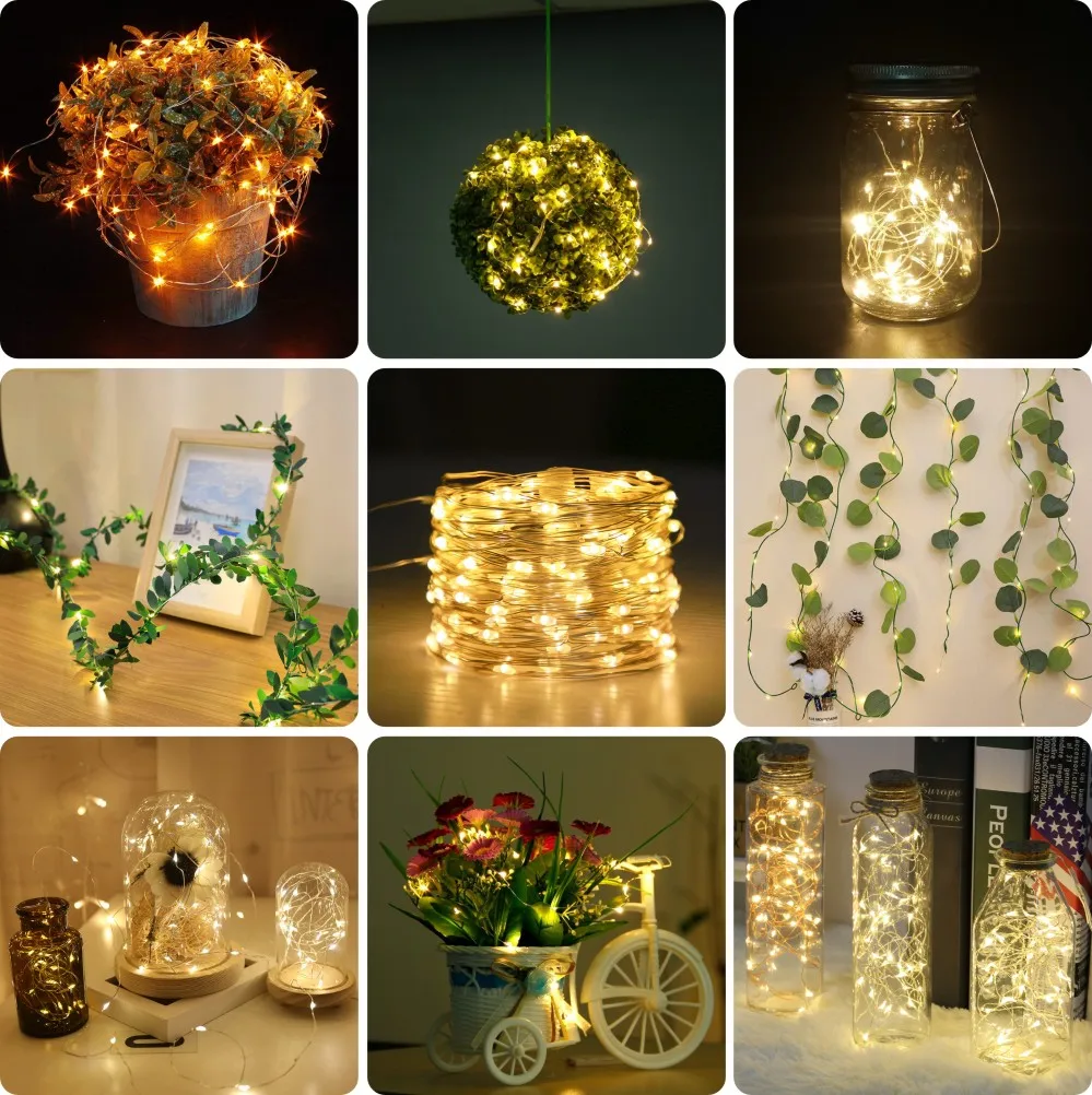 3aa Battery Operated Led Copper Wire Led String Fairy Lights Timer Led ...
