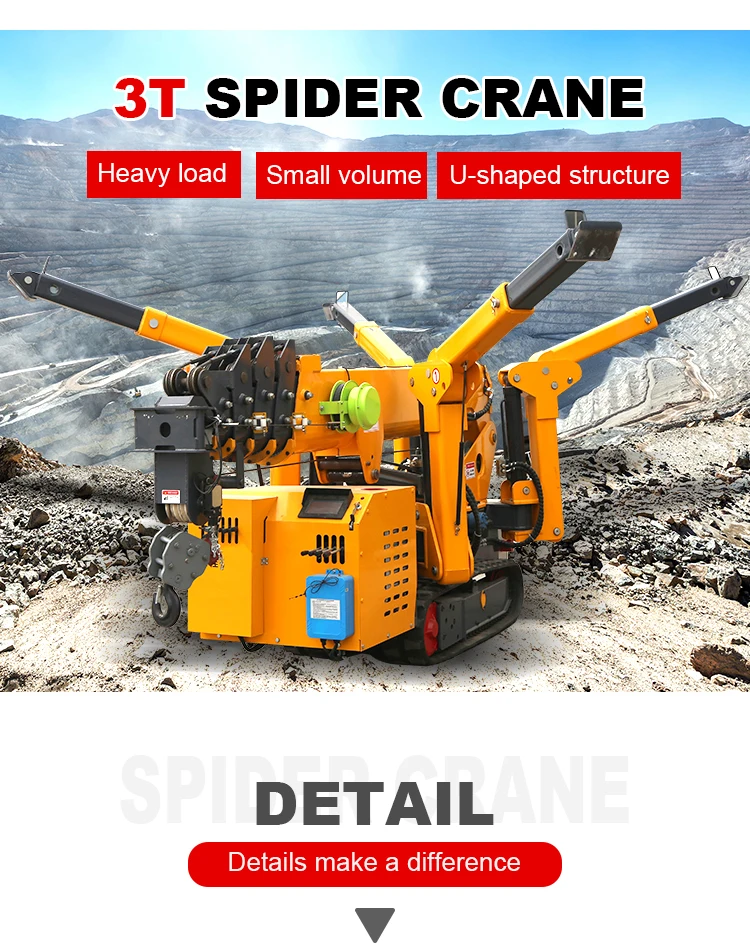 Rotary Arm Remote Control Spider Crawler Crane For Small Space Hoisting ...
