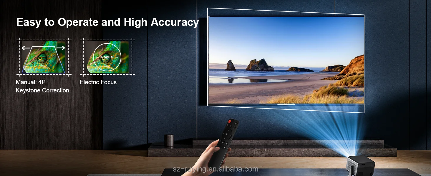 Ultra HD Projector with Wireless Screen Mirror & Auto Correction