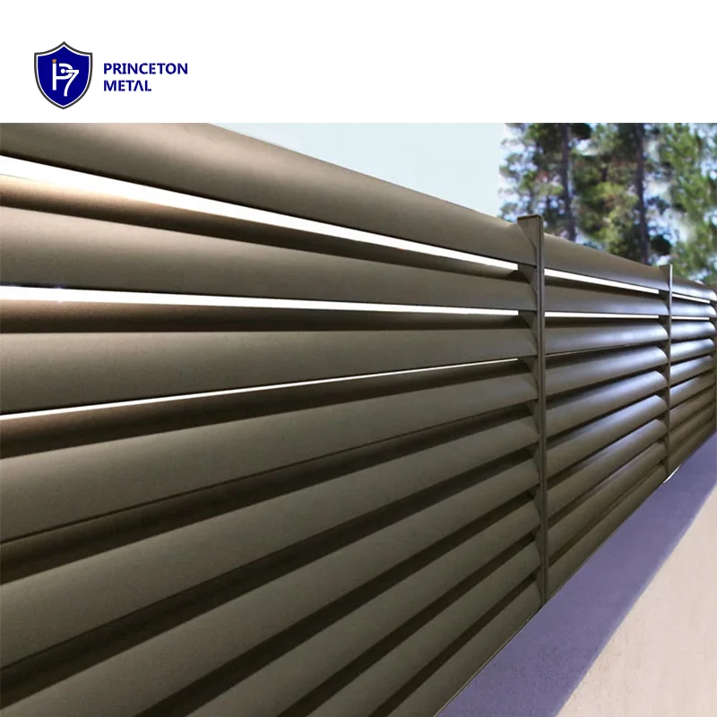 Princeton Modern Style Design Privacy Aluminum Horizontal Louver Fence ...
