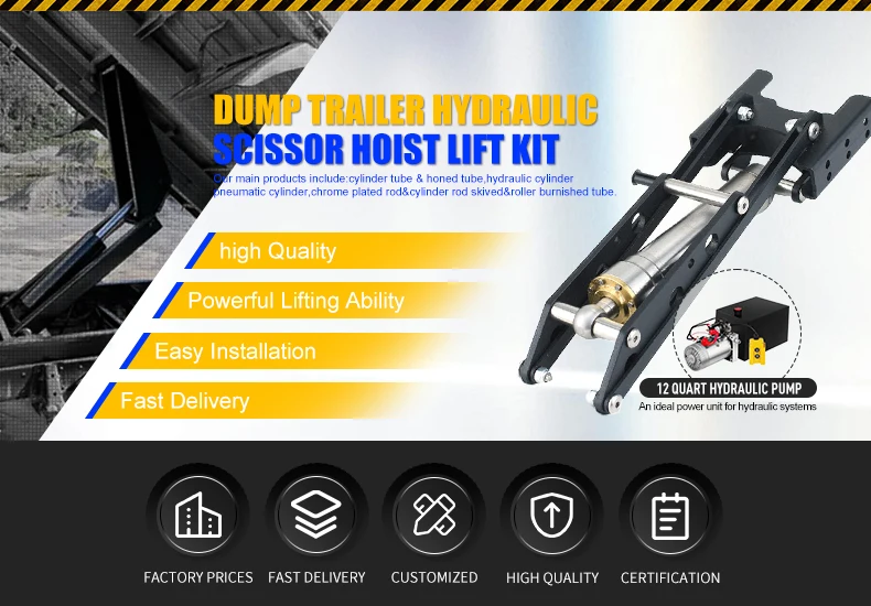 Truck Hydraulic Hoist Kit Scissor Hoists For Dump Trailer Bed Kit Hydraulic Cylinder Scissor ...