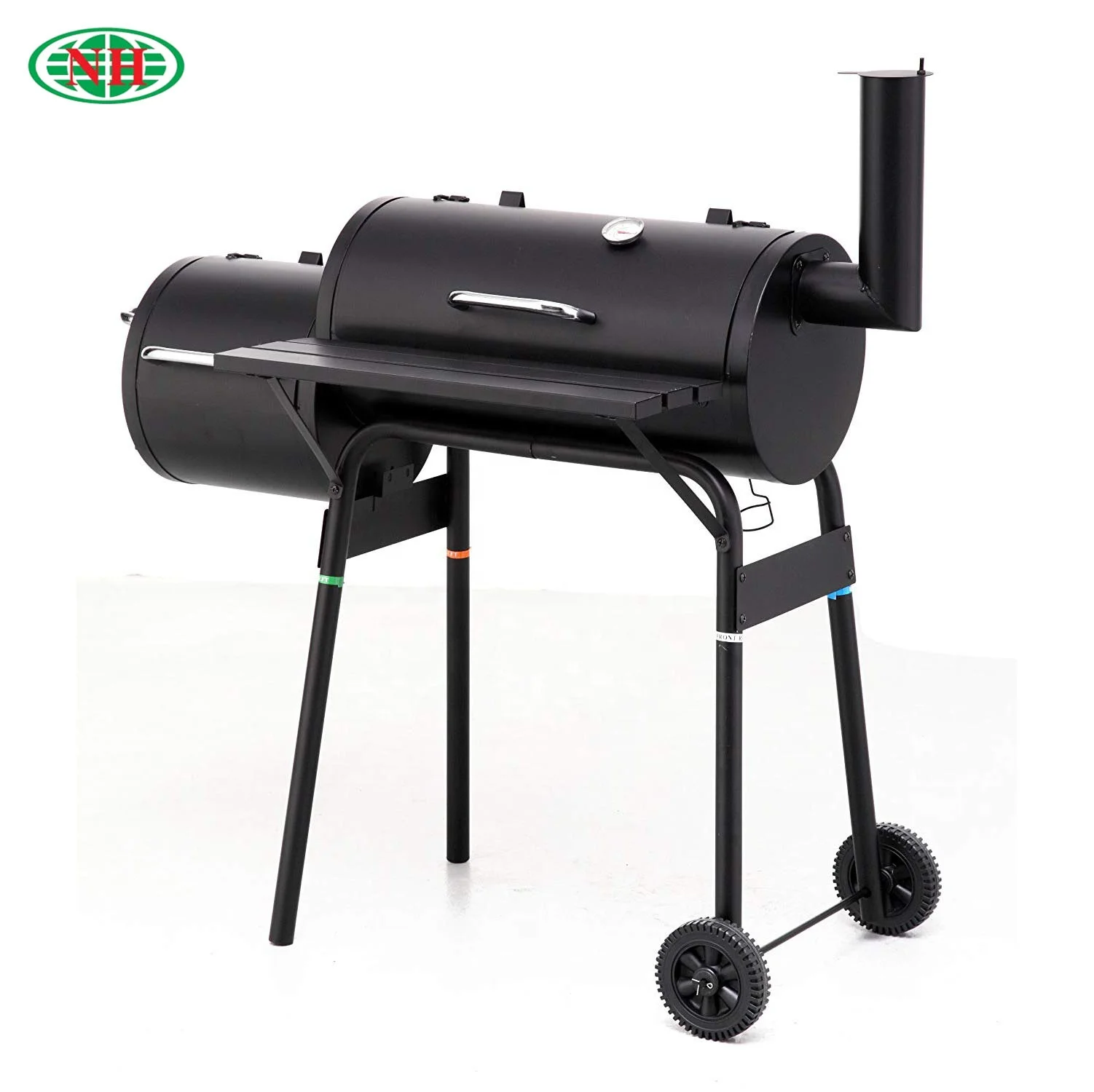 Garden Wood Fuel Trolley Barbecue Smoker Barrel Charcoal BBQ Grill ...