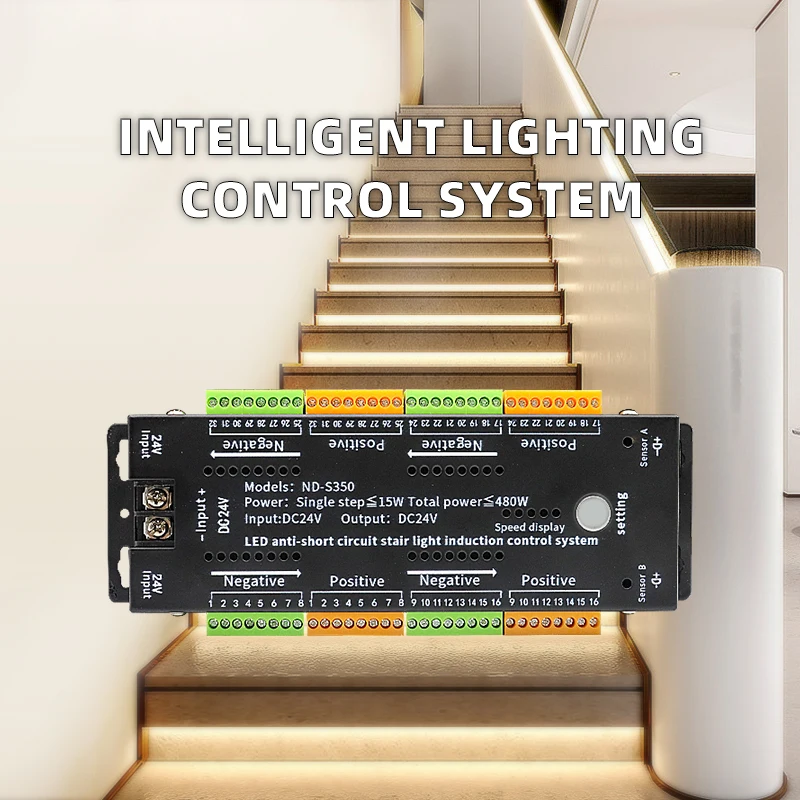LED Stair Light Sensor Controller DC24V 32 Stair Light Induction Pir ...