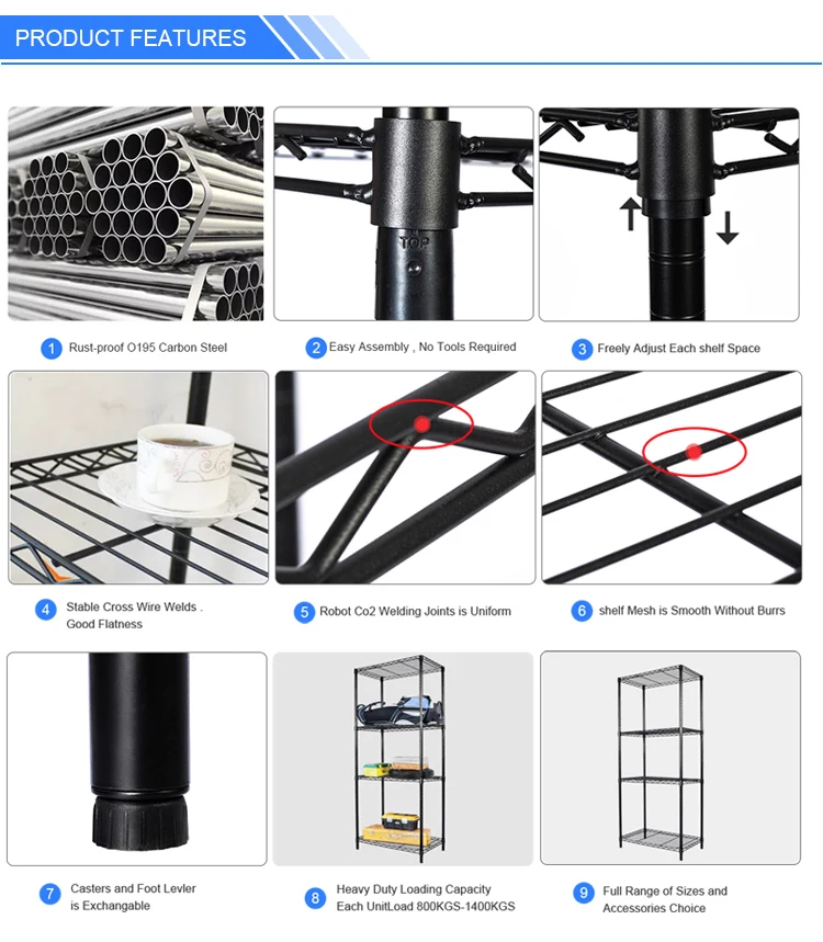 Multilayer Steel Metal Wire Storage Shelving & Units Hand Trolley Home ...