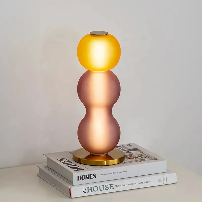 Art Design Colorful Desk Light Table Lamps Led Bedside Hotel Glass ...