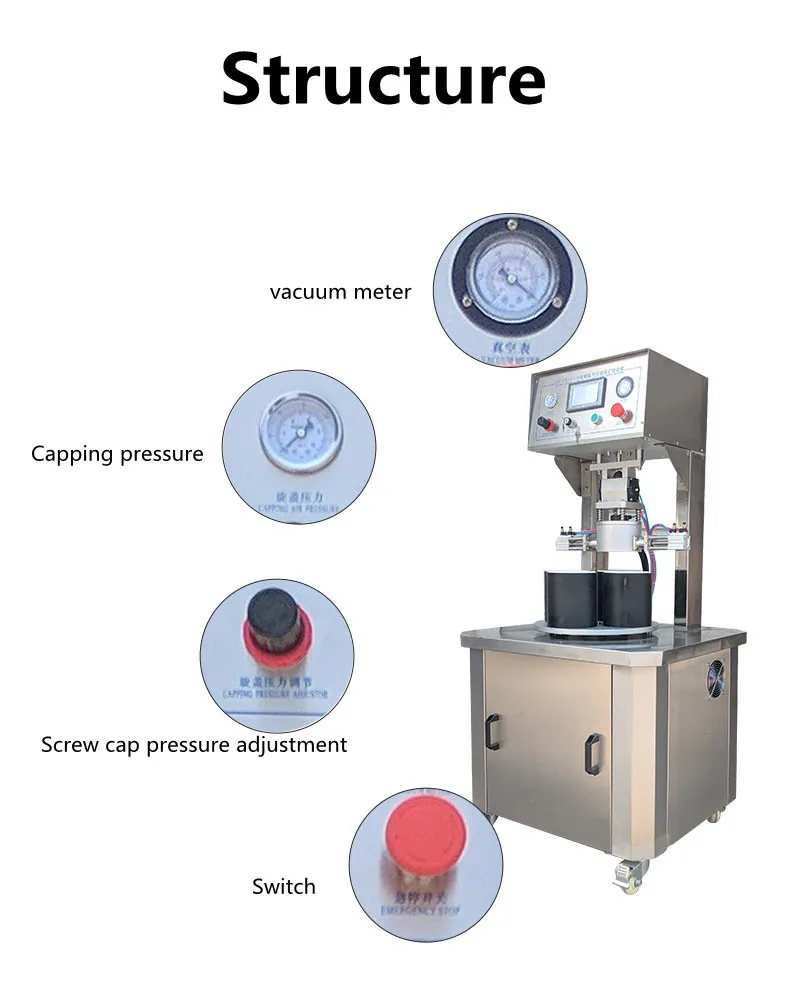 High Efficiency Glass Jar Vacuum Closing Machine for Jar/canned Bottle