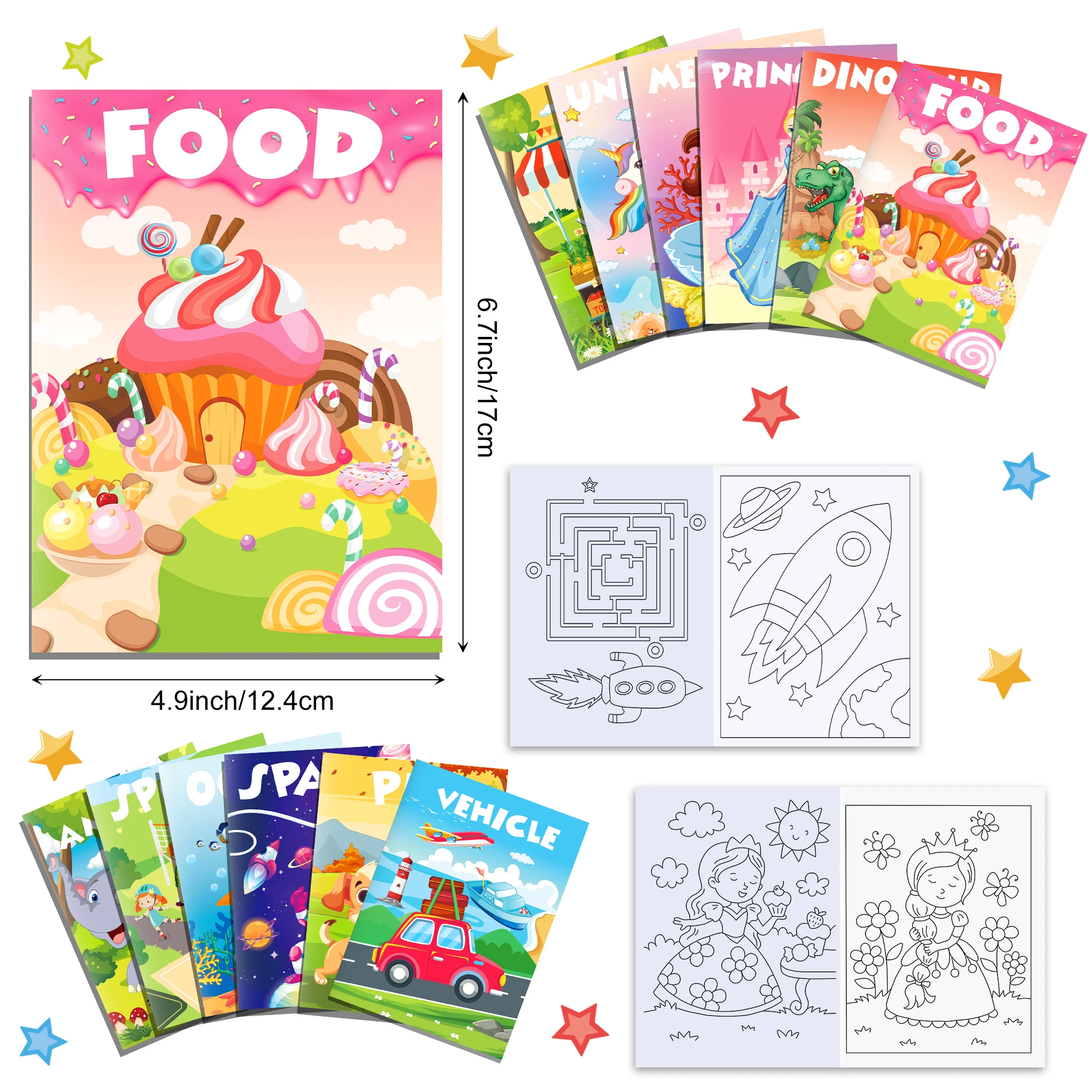 Ty037 Cartoon Character Theme Coloring Books School Activity Fillers ...