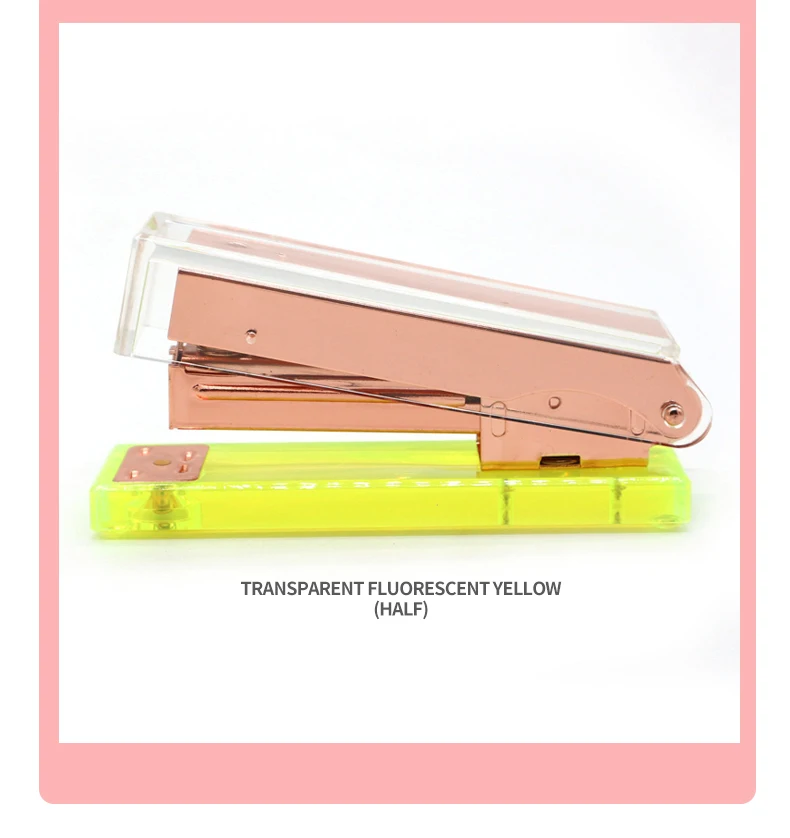 Luxury Metal Office Stationery Gradient Color Acrylic Gold Stapler Hand ...