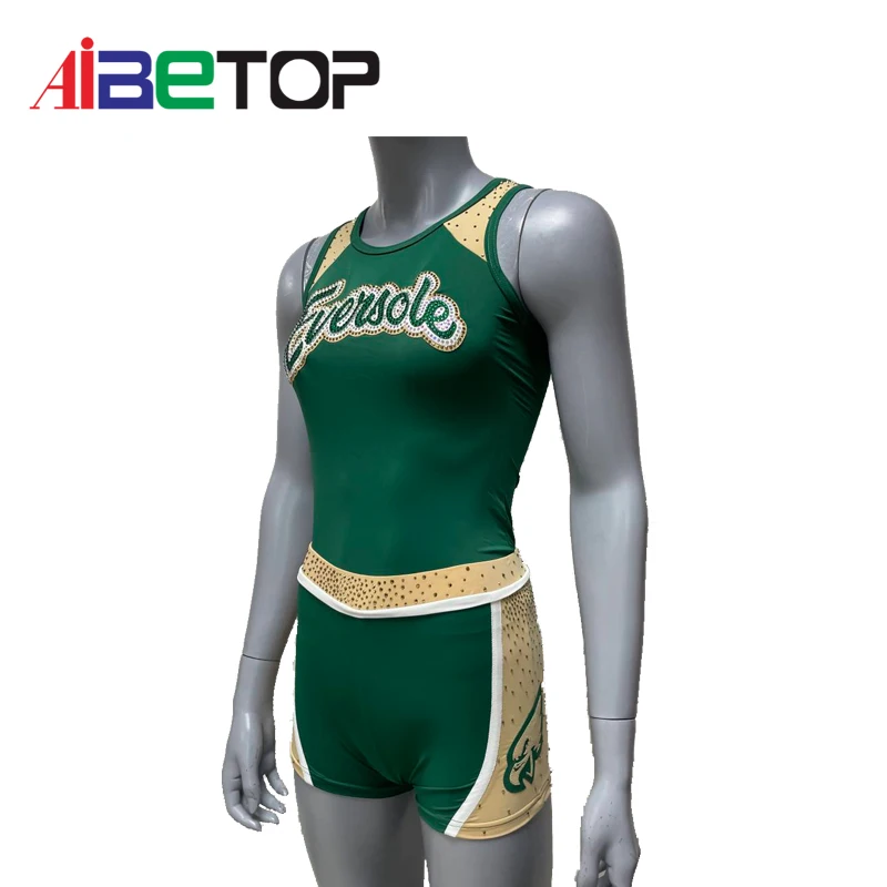 Factory Practice Wear Cheer Cheerleading Top And Short 2 Pieces For ...
