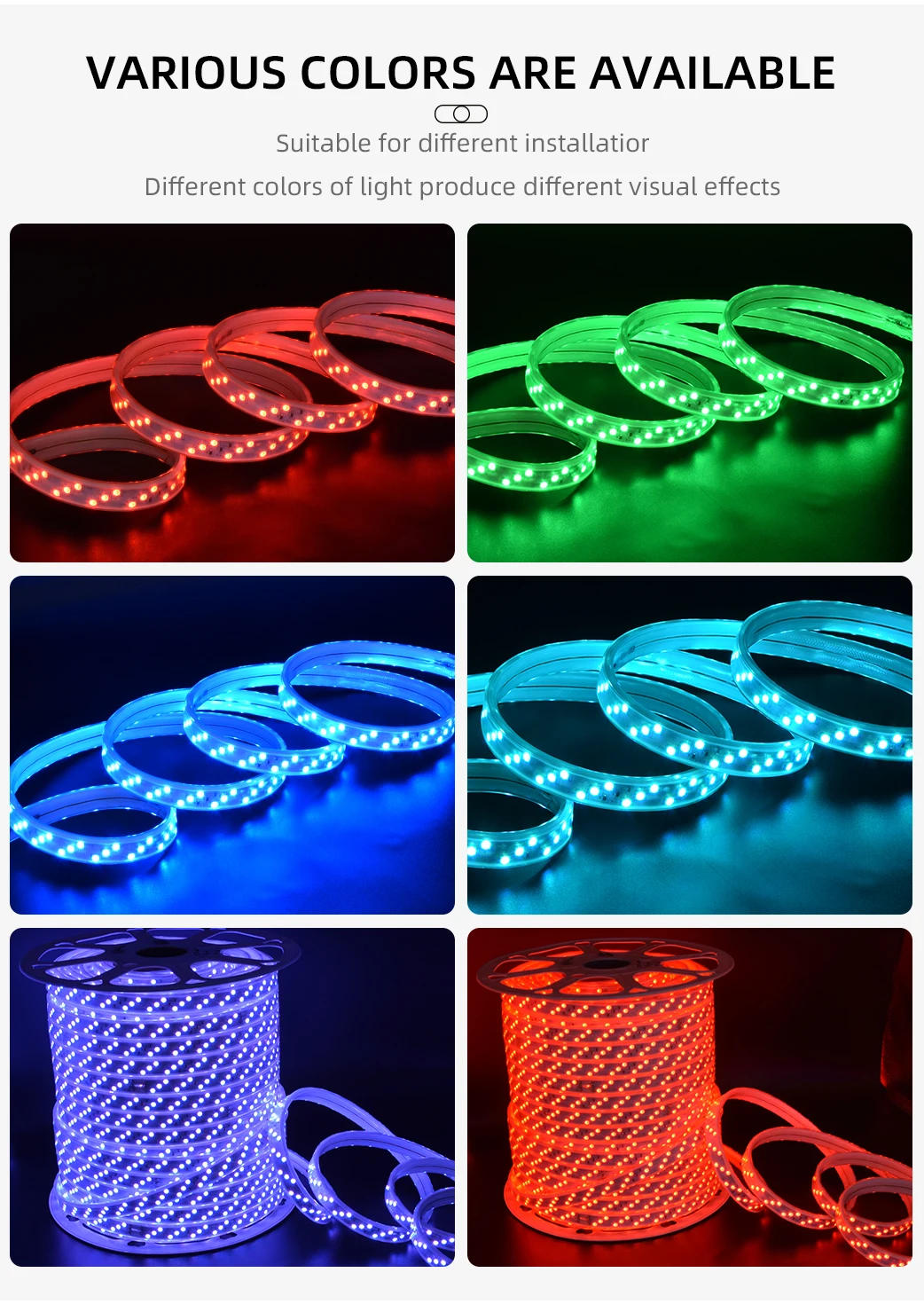 GMADS2307 110V 220V Festival Decoration 60Leds SMD 5050 RGB Flexible ...