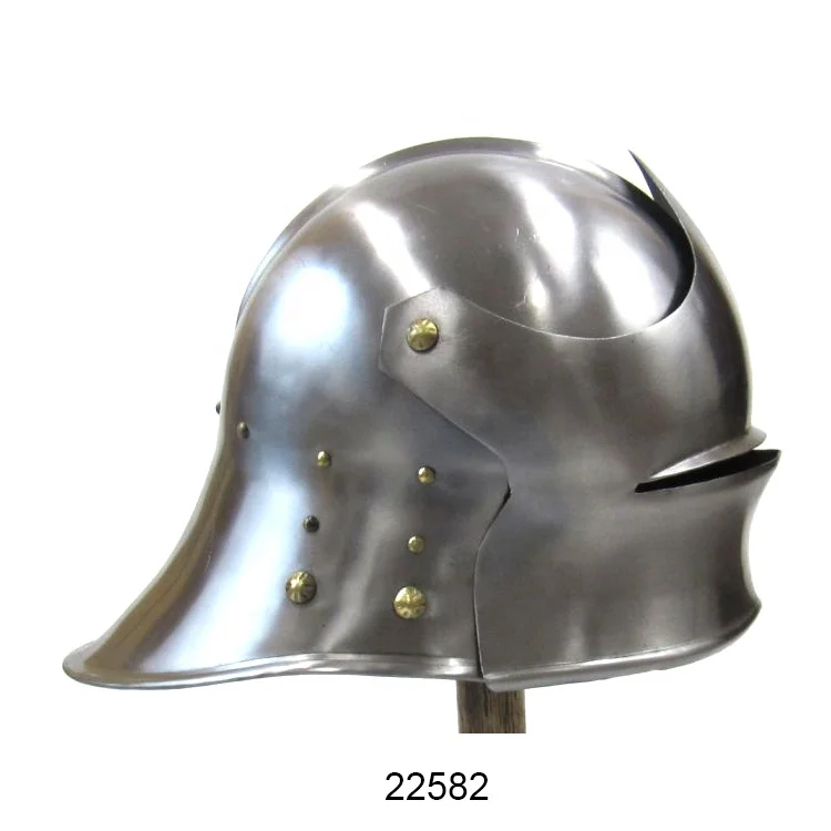 Iron Armor Viking Horned Helmet Silver Polish Decorative Fancy Medieval ...