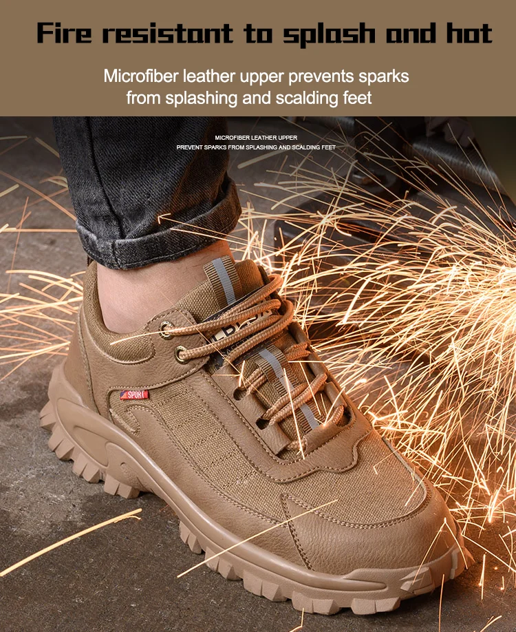 Steel Toe Puncture Proof Construction Lightweight Breathable Sneakers ...