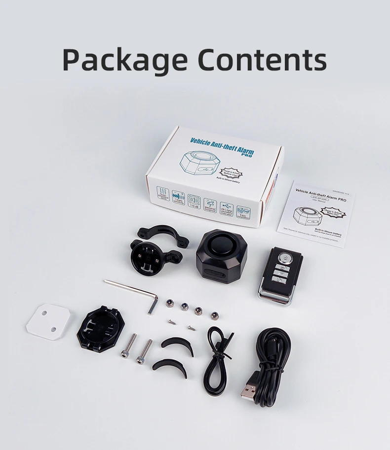 Bike Alarm 110db Loud Anti Theft Vibration Motion Sensor Vehicle Security Alarm System