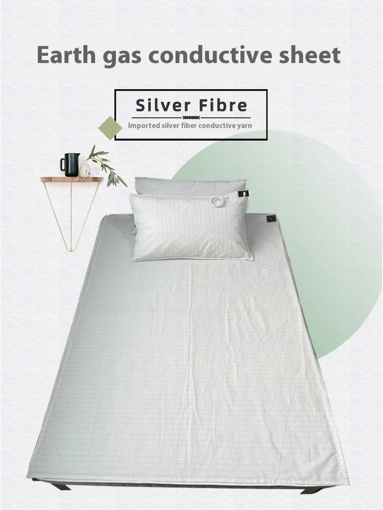 Earthing bed sheet, 5% pure silver fiber and 95% super soft cotton ...