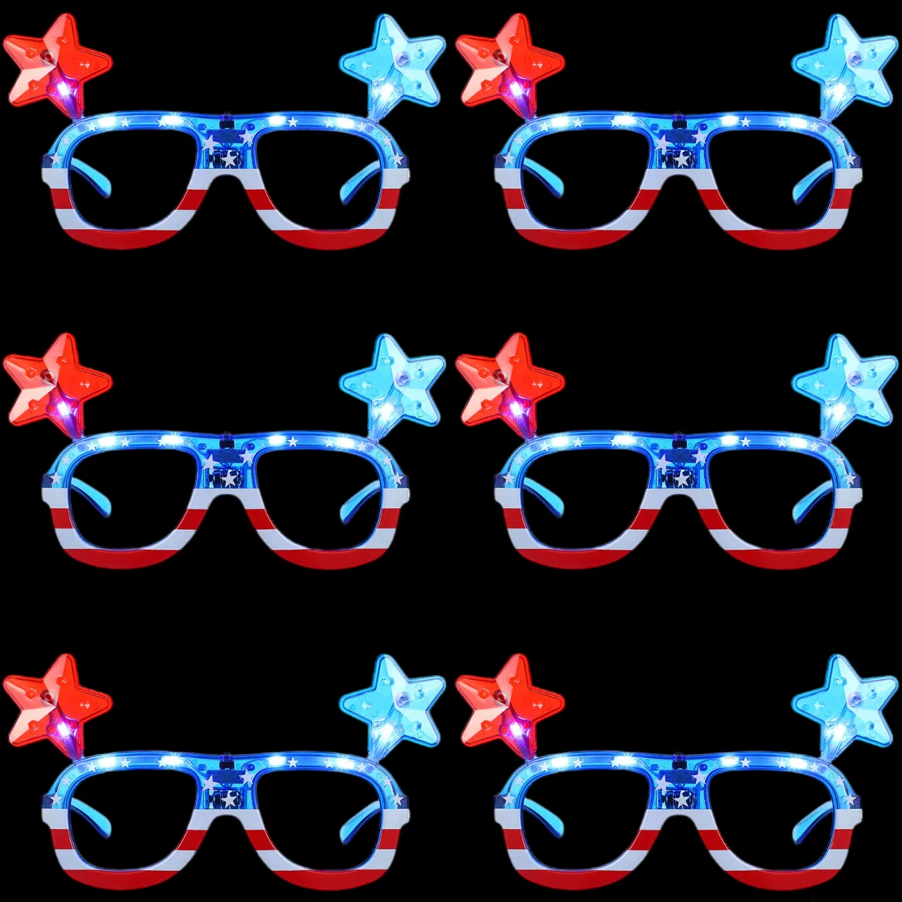 USA American Flag July 4th LED Flashing Light up Party Shades Glasses ...