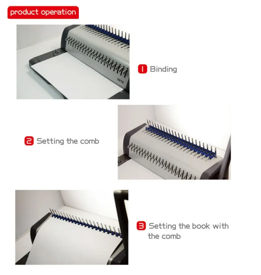 Wd-5018) Desktop A4 Size Paper Manual Plastic Comb Binding Machine - Buy Comb Binding Machine ...