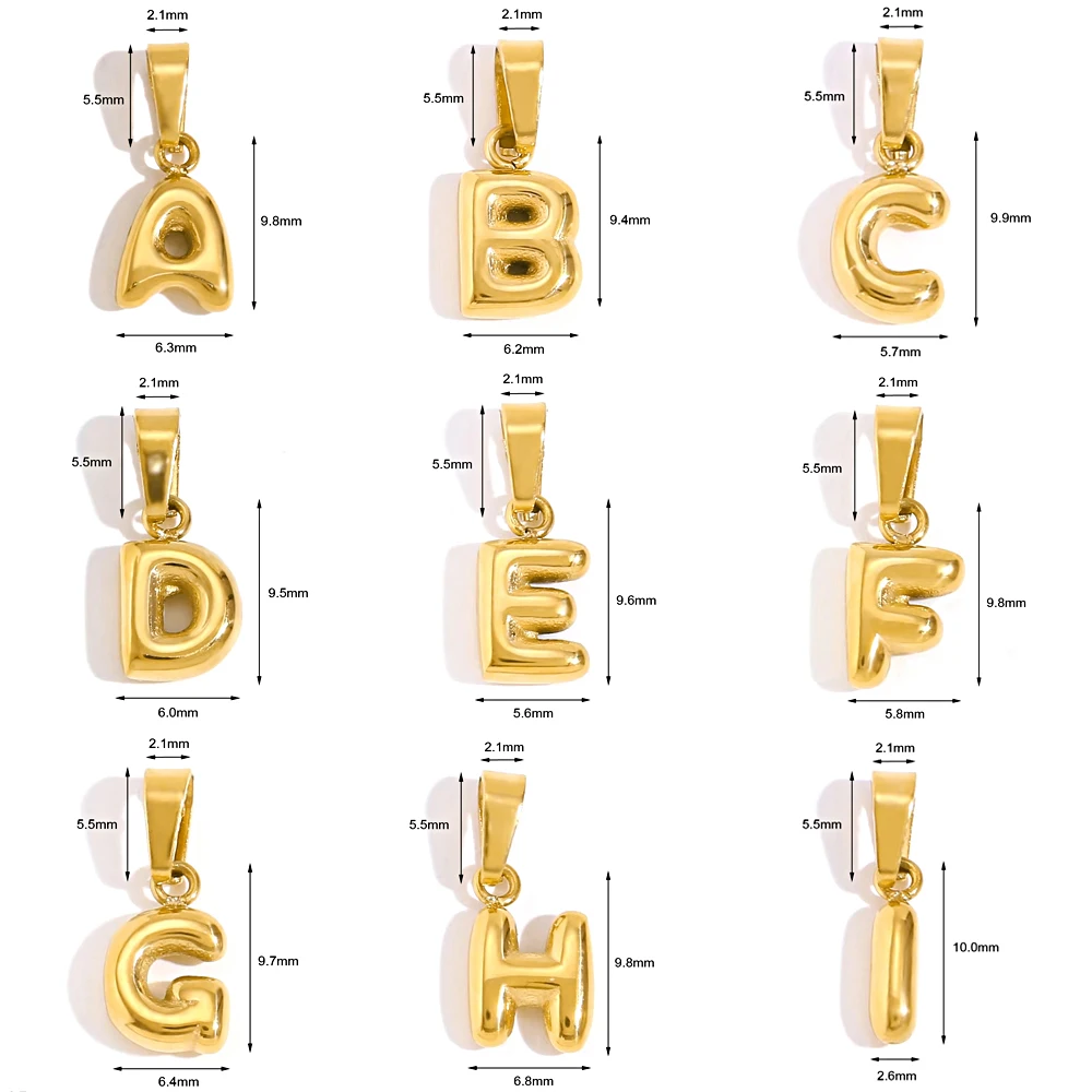 Waterproof Fashion Jewelry - 18K Gold Plated Initial Pendants