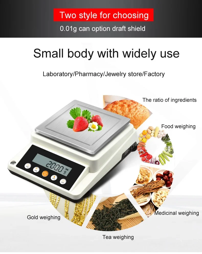 2100g 0.01g Precision Large Range Lab Balance High Accuracy with ...