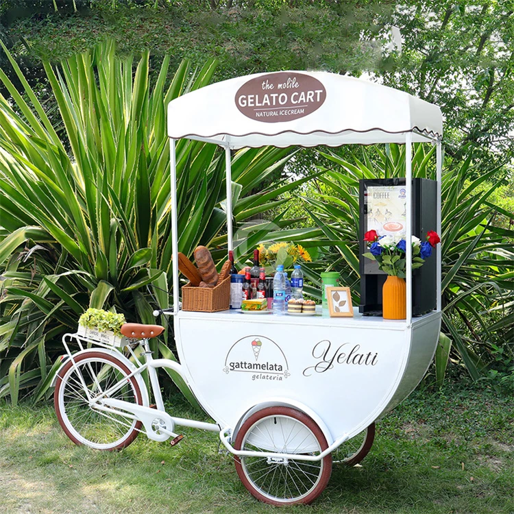 Street Mobile Coffee Bubble Tea Kiosk New Design Cargo Bike Coffee Bike ...