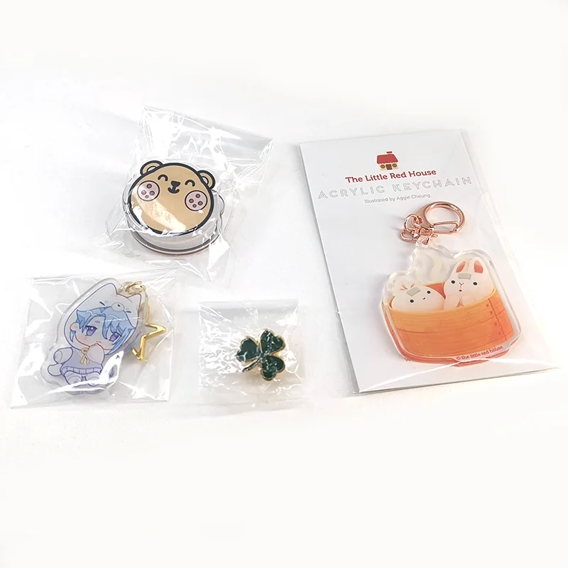 Colorful Clear Frosted Double Sided Acrylic Keychain Custom Printed ...