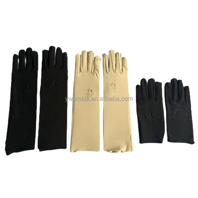 2023 Hot Selling New Design Muslim Lady Full Finger Gloves Rose ...