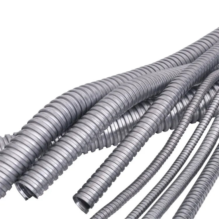 Metal Corrugated Wire Conduit Cable Grey Electrical Corrugated Flexible ...