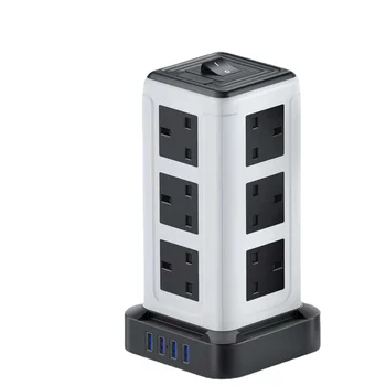 Oswell Uk Power Tower Extension Surge Ac Output Cables Socket With Usb ...