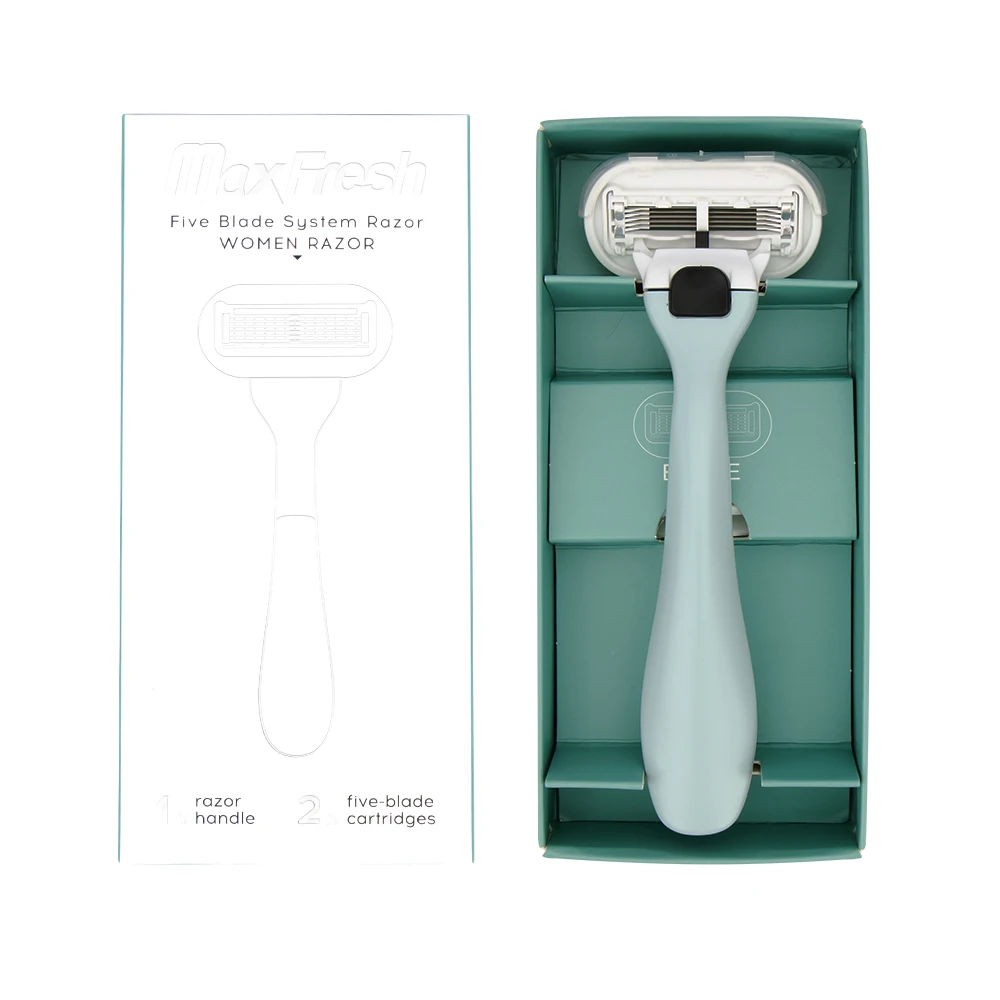 Women System Razor For Sensitive Skin Replaceable Refills 5 Blades ...