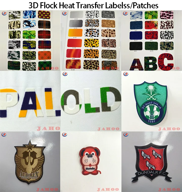 Custom Heat Transfer Logo 3d Embossed Tpu Pvc Flock Silicone Iron On ...