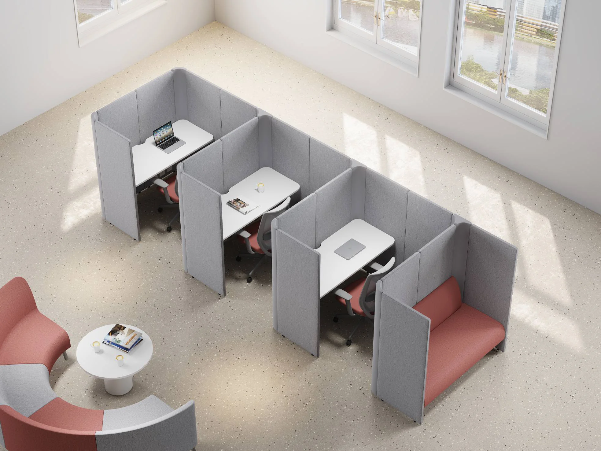 Modular Office Workstation with Extendable Privacy Screen ...