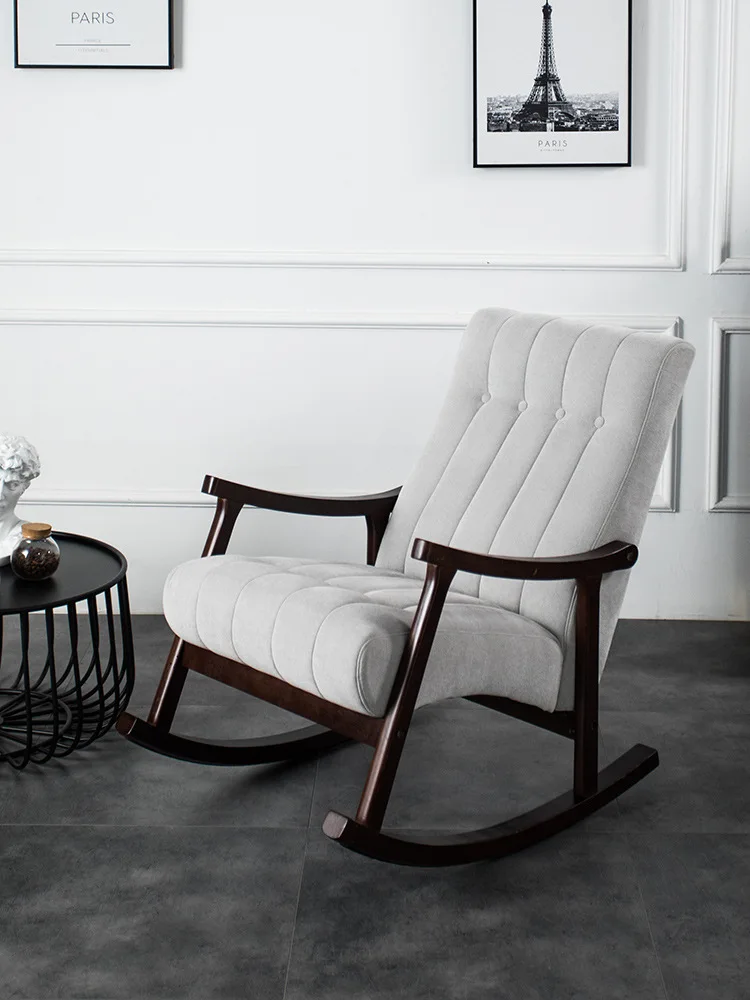 Modern Design Luxury Living Room Wooden Leisure Sofa Armchair Rocking ...