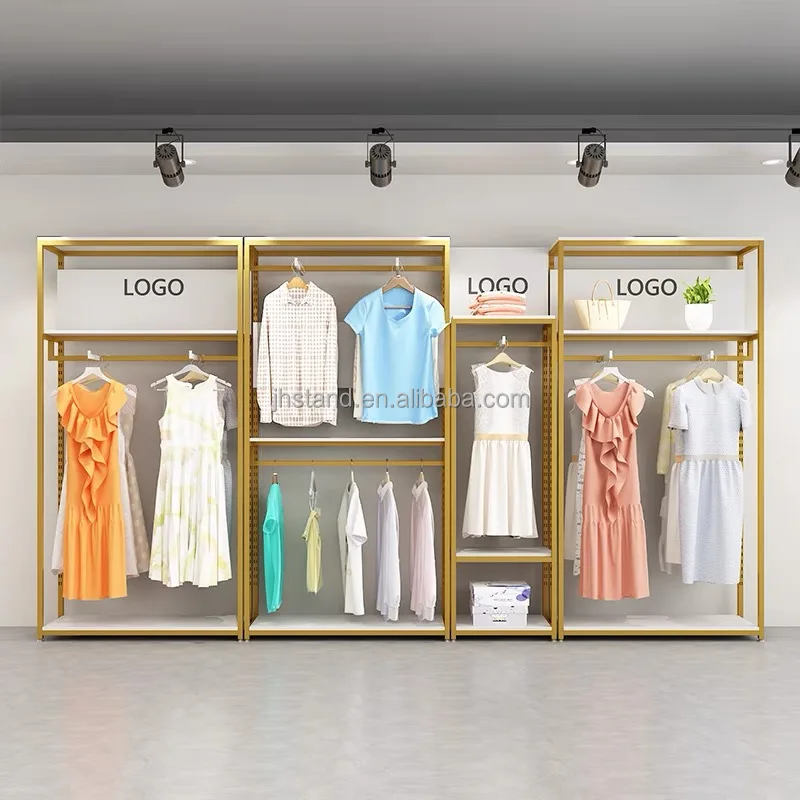 Gold Clothes Display Stands for Boutique - Modern & Stylish