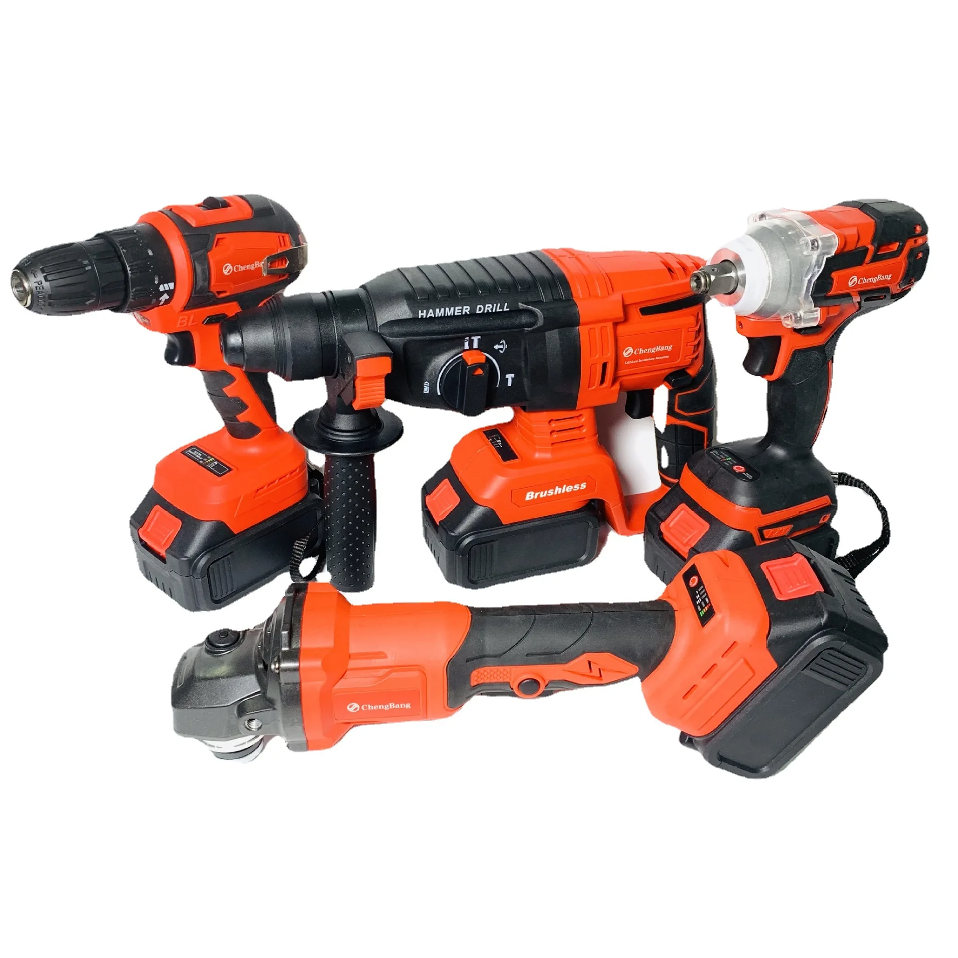 Lithium Brushless Electric Tools Cordless Drill Machine 4-piece Set ...