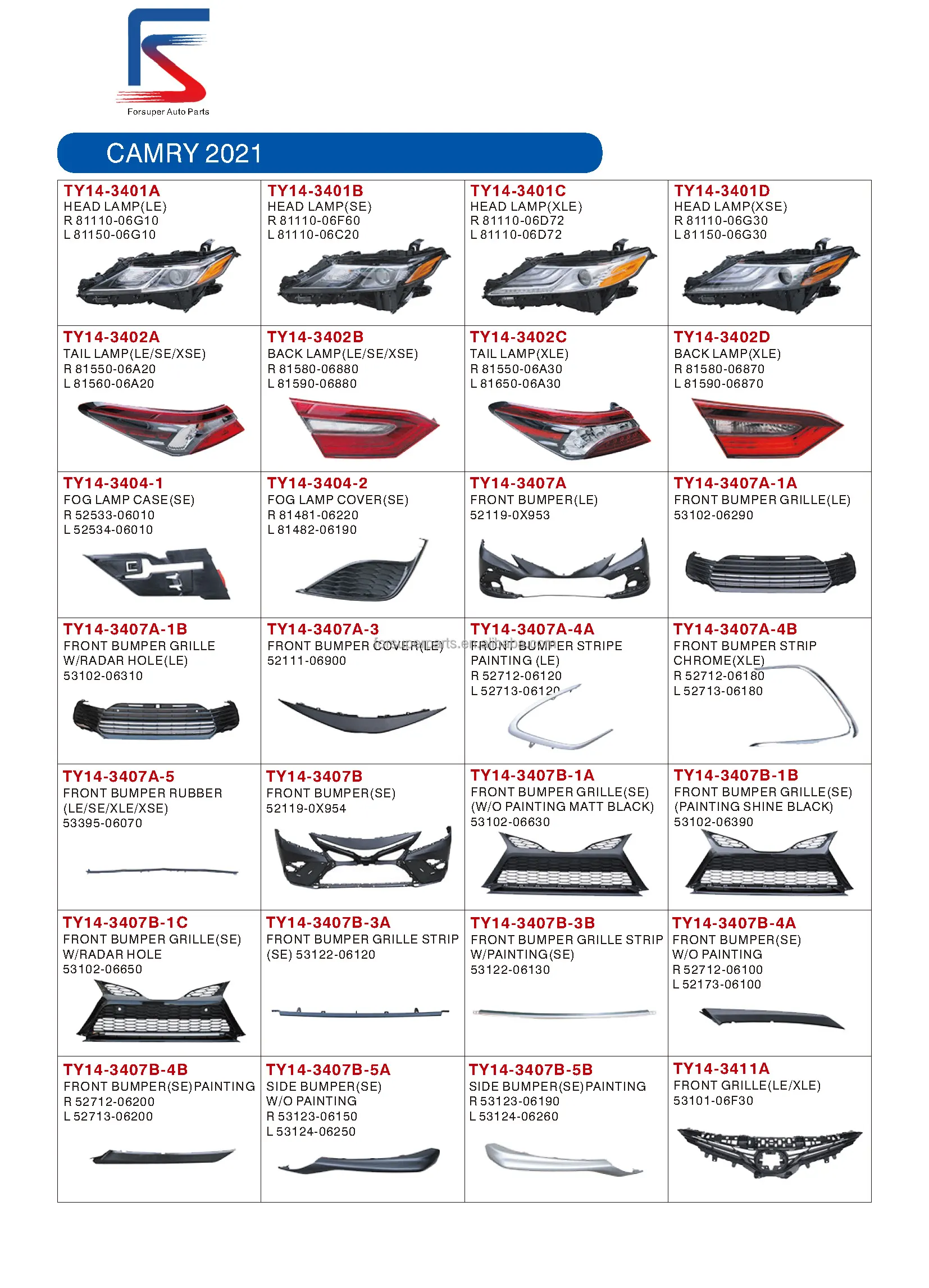 Halogen Tail Lamp Outer for TOYOTA CAMRY 2021 USA TYPE LE SE 81550 ...