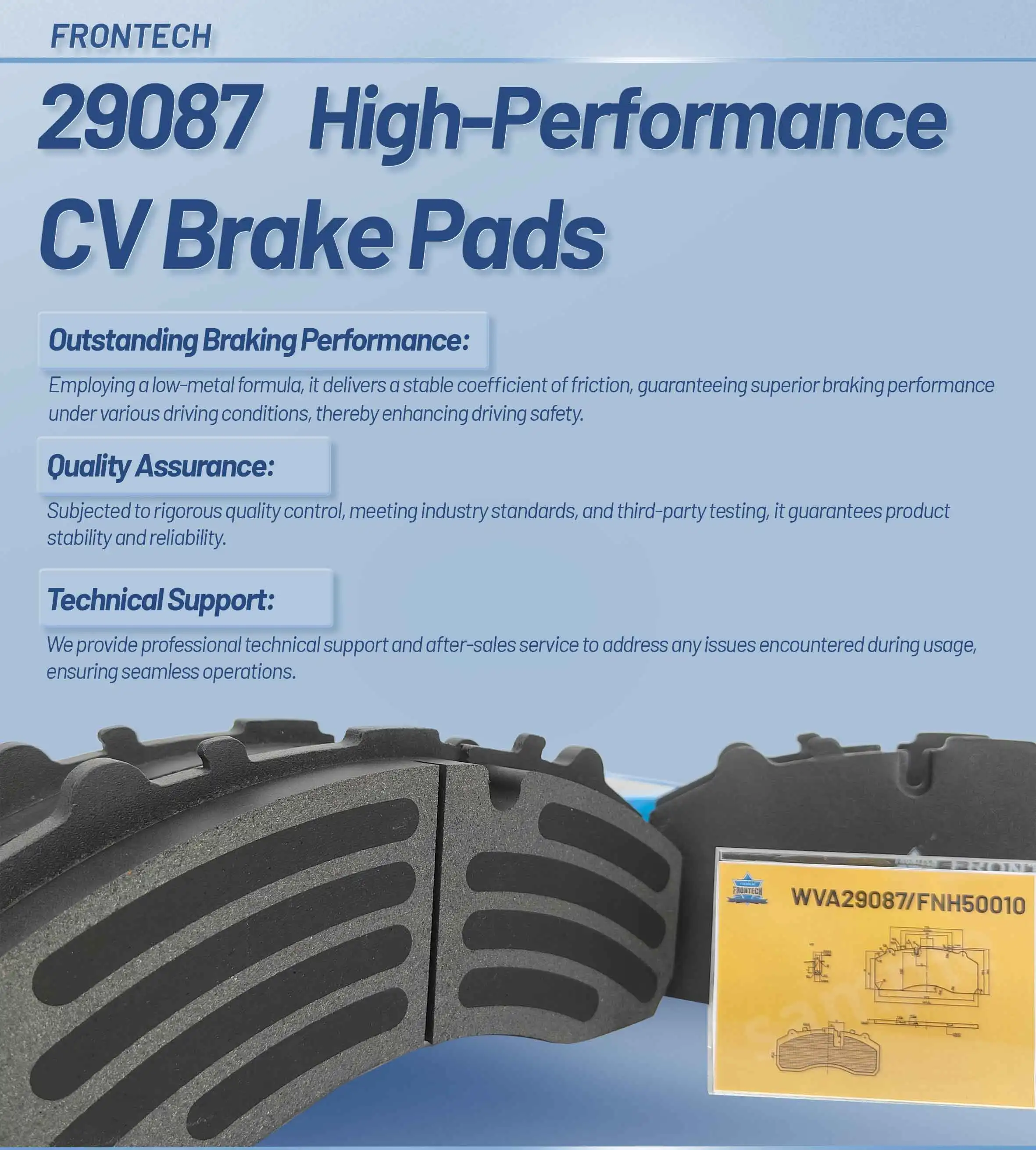 Frontech Premium New Brake Pads for Truck 29087-29061 ///MERCEDES for ...