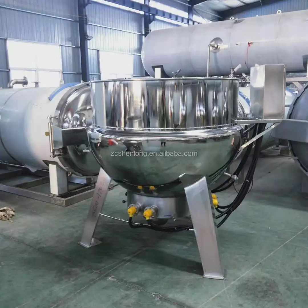 Industrial 300L Stainless Steel Jacketed Cooking Kettle Gas/Electric ...