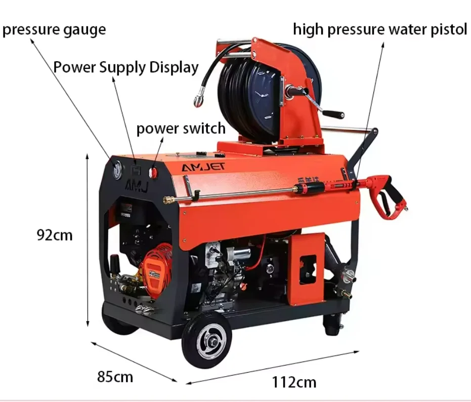 Anjet 200bar Sewer Pipeline Cleaning Machine Sewer Jetter Drain Cleaning Machine - Buy Sewer And ...