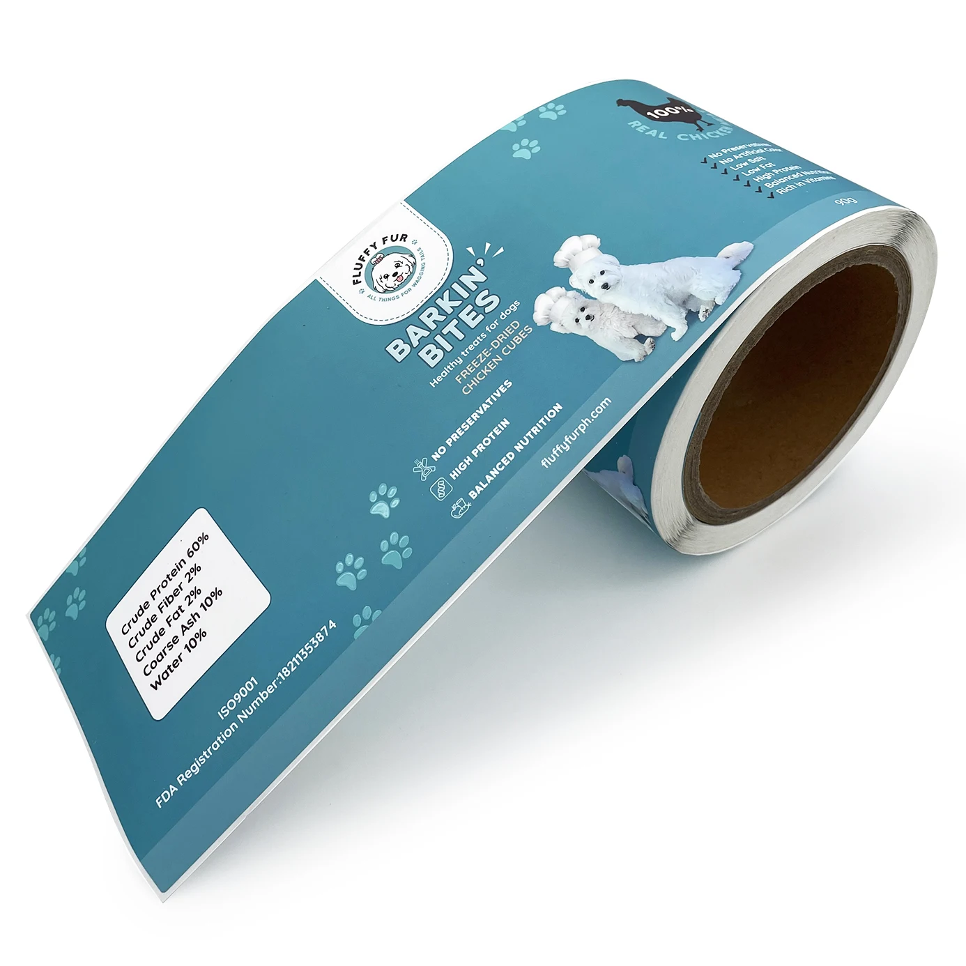 Custom Cmyk Pet Food Jar Matte Lamination Spot Uv Vinyl Label Sticker ...