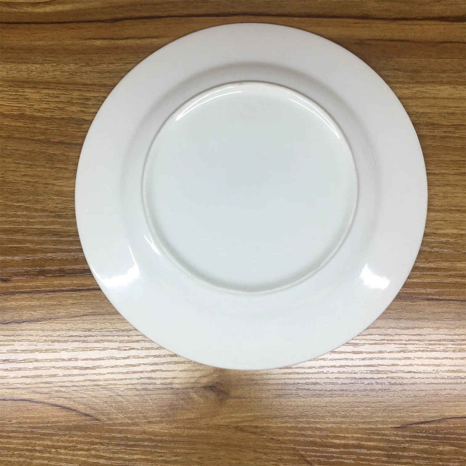 Fine Bone China Flat Rim Plates 8'' 9'' Promotion Serving Plate Ceramic ...