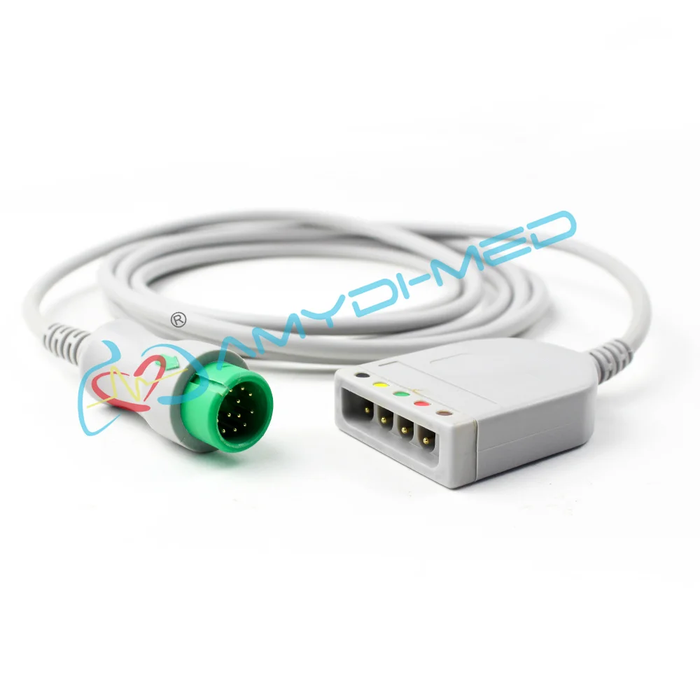 Nihon Kohden Compatible 10 Lead Ecg Cable Leadwire Connector for Life ...