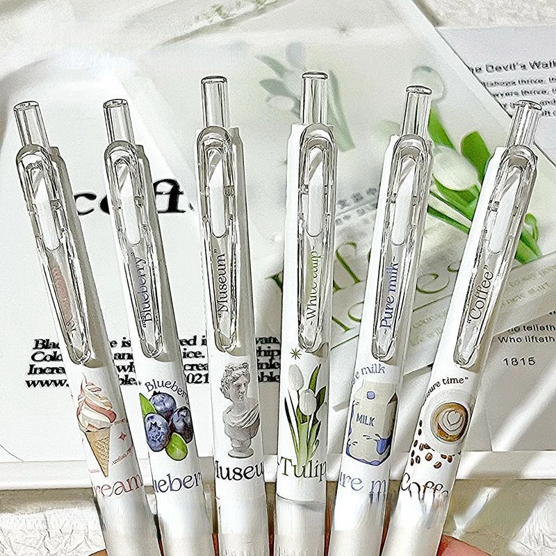 Simple and Fresh Silicone Sheath Neutral Pen Creative White Stem ...