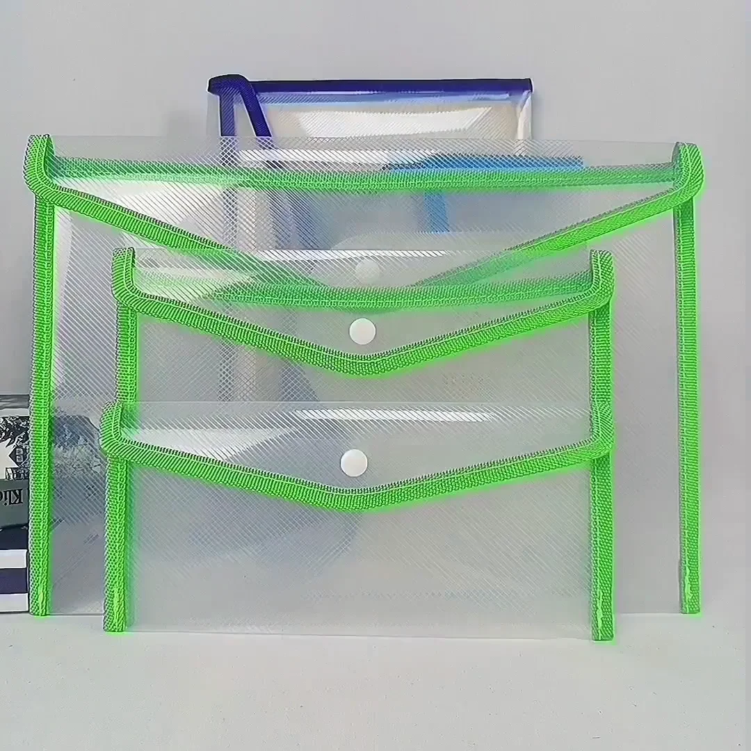 High Quality Plastic Stationery A4/a5/a6 Color Tape Hem Process Pp File ...