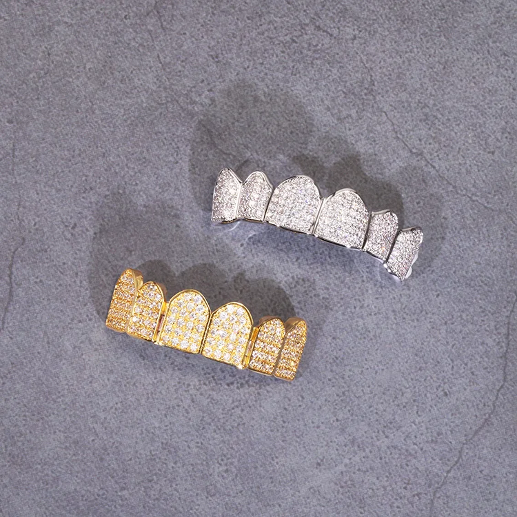 Yu Ying Custom Diamond Grillz Hip Hop 18k Gold Plated Iced Out ...