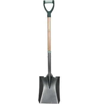 Heavy Duty Metal Iron Square Spade Shovel With Wooden Handle Garden ...