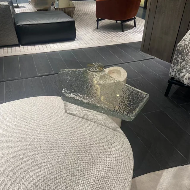 Decorative Design Thick Cast Glass Side Table For Living Room - Buy ...