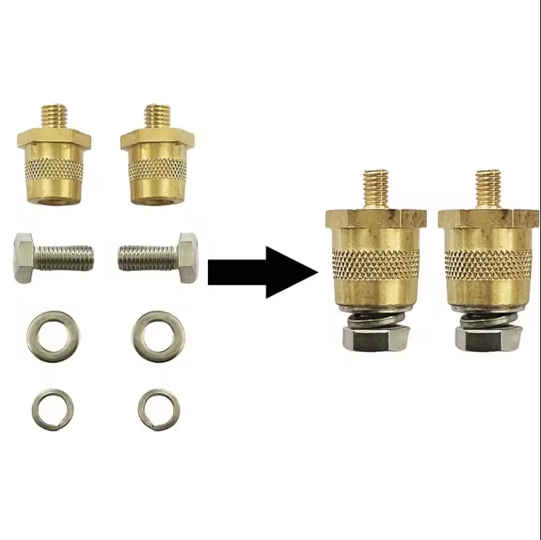 M6 M8 Car Battery Terminal Connectors Post Thread Durable Brass Battery ...