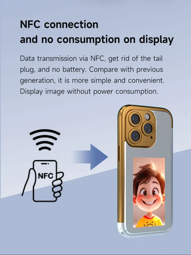 New Design Ai Nfc 4 Colors E Ink Display Phone Case Cover For Iphone 15 ...