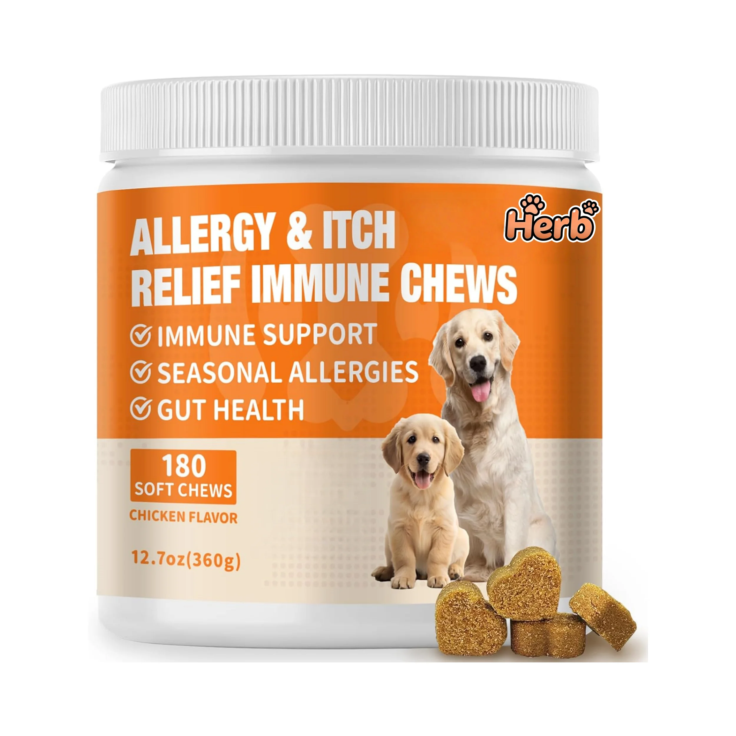 Dog Itch Relief Probiotics Omega 3 Fish Oil Fast Absorption Grain-Free ...