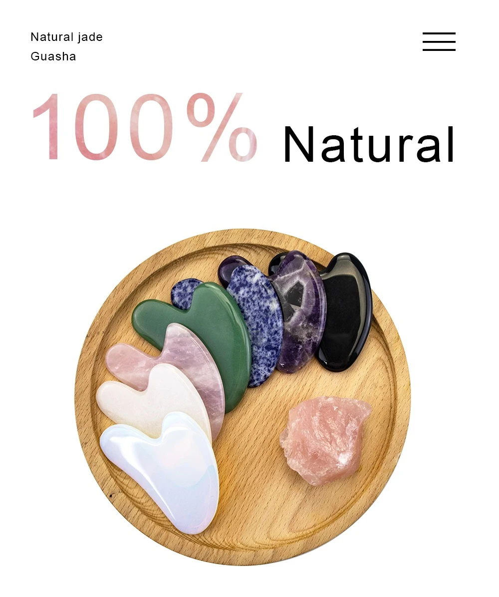 Factory Price Massager Gua Sha Facial Set Skin Care Natual Rose Quartz ...