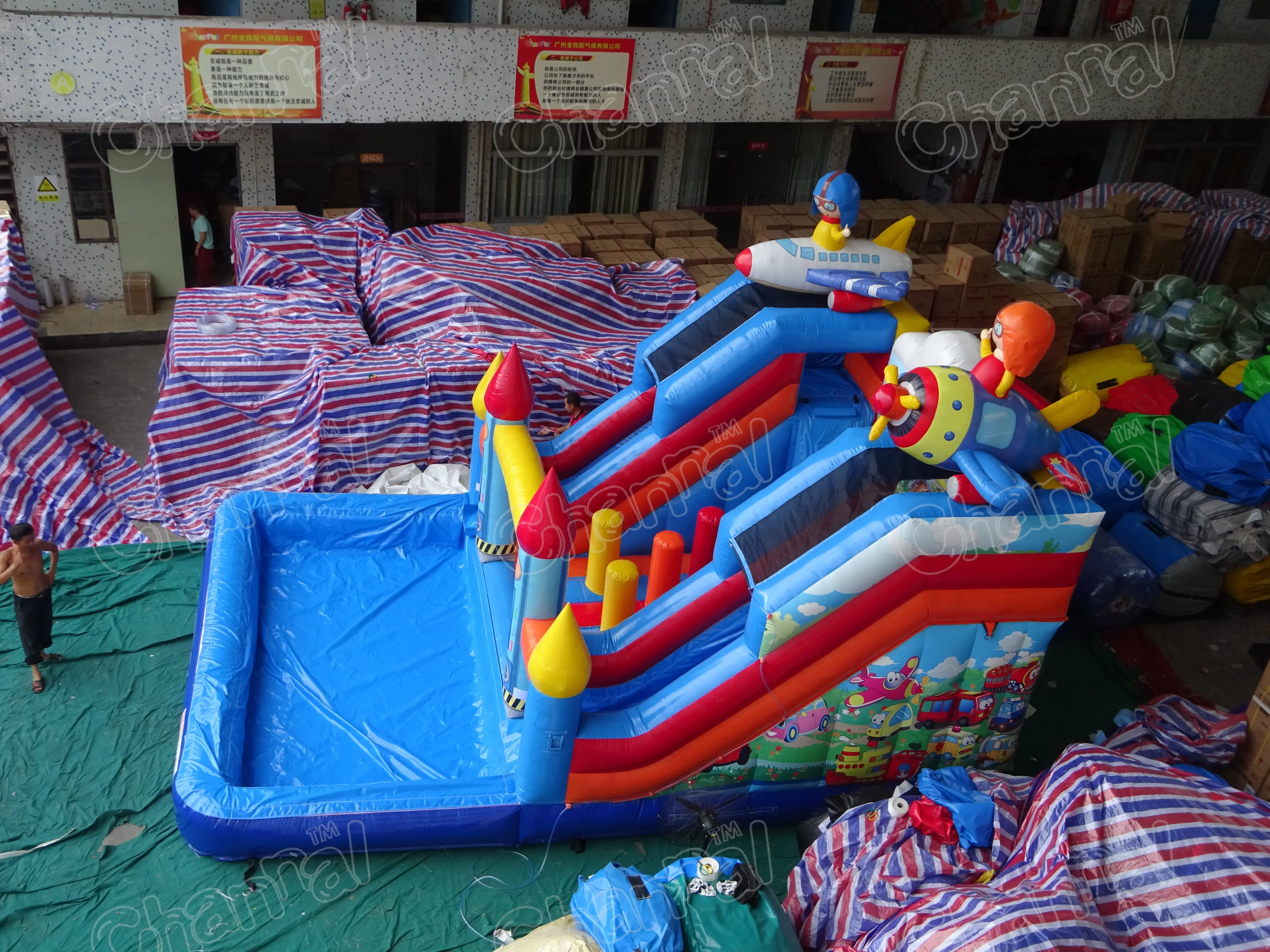 Giant PVC Water Slide Inflatable for Rent Business Jumping Castle With ...